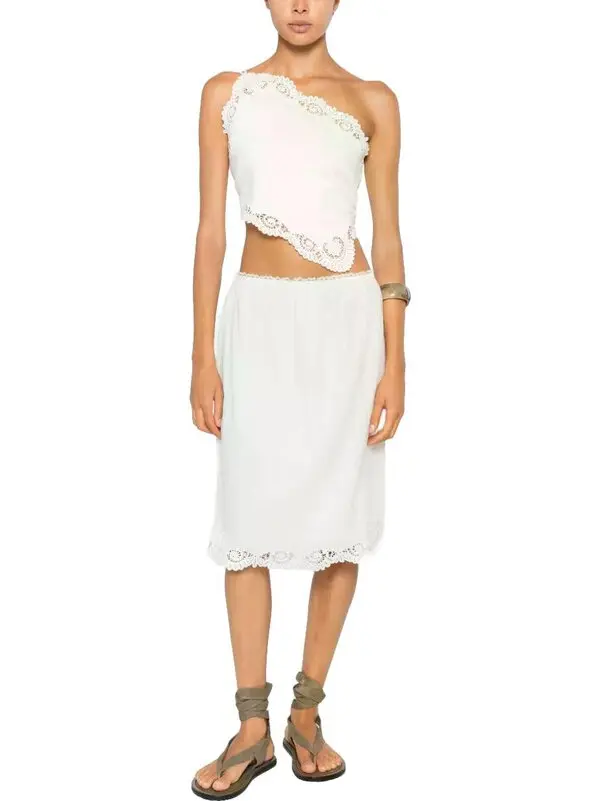 Posse Darya Lace-trimmed Linen Blouse - Neutrals