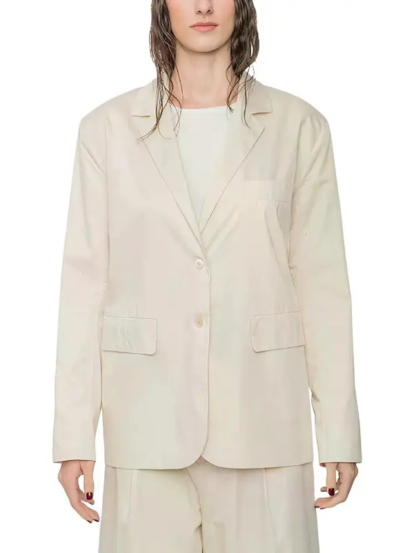 SUSANNE BOMMER Single-breasted Cotton Blazer - Neutrals