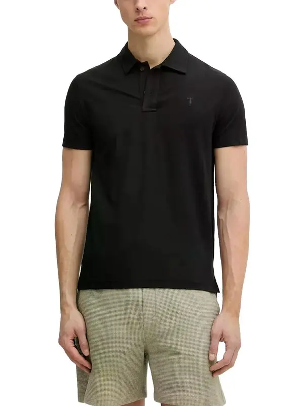 TRUSSARDI Logo-embroidered Piqué Polo Shirt - Black