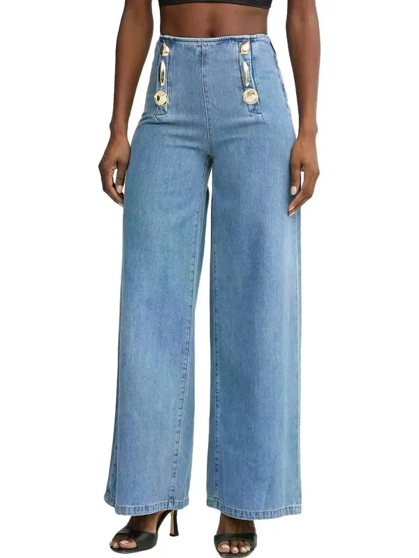 SIMONA CORSELLINI Button-embellished Jeans - Blue