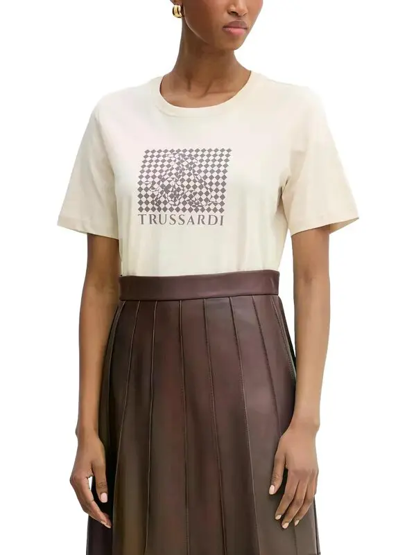 TRUSSARDI Logo Print T-shirt - Neutrals