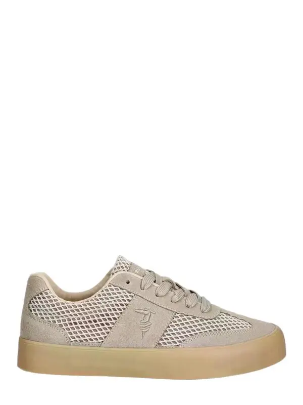 TRUSSARDI Suede Mesh Panelled Sneakers - Neutrals