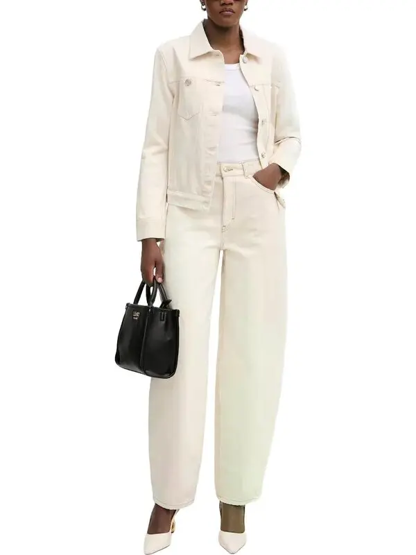 TRUSSARDI Cream White Denim Jacket - Neutrals