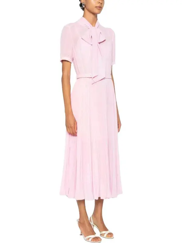 SELF-PORTRAIT Pleated Midi Dress - Pink