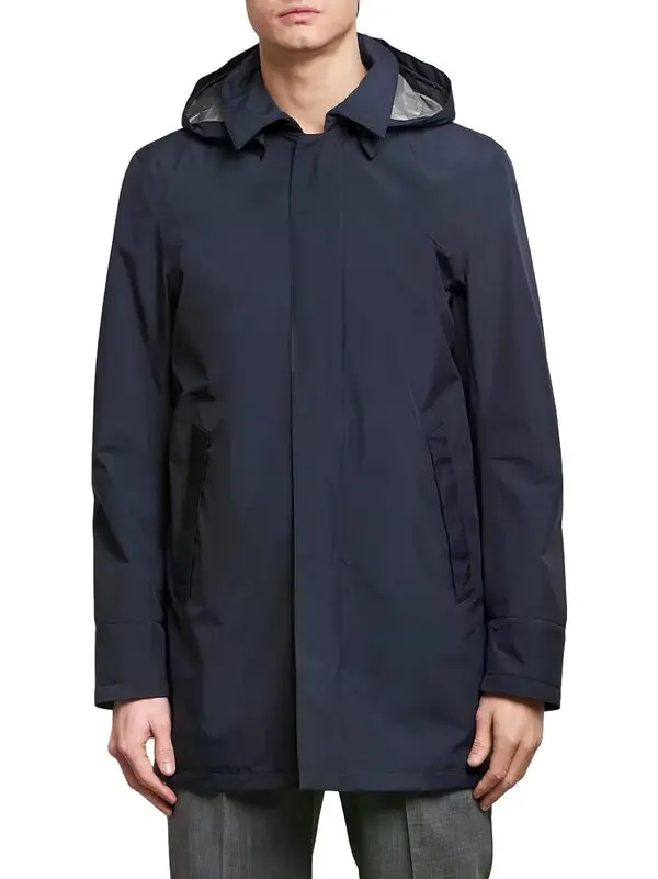 Herno Hooded Raincoat - Blue