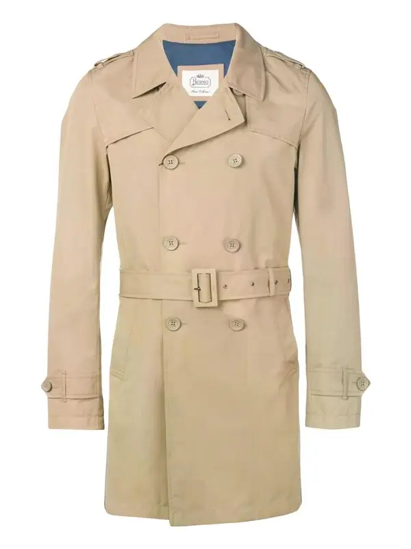Herno Double Breasted Trench Coat - Neutrals