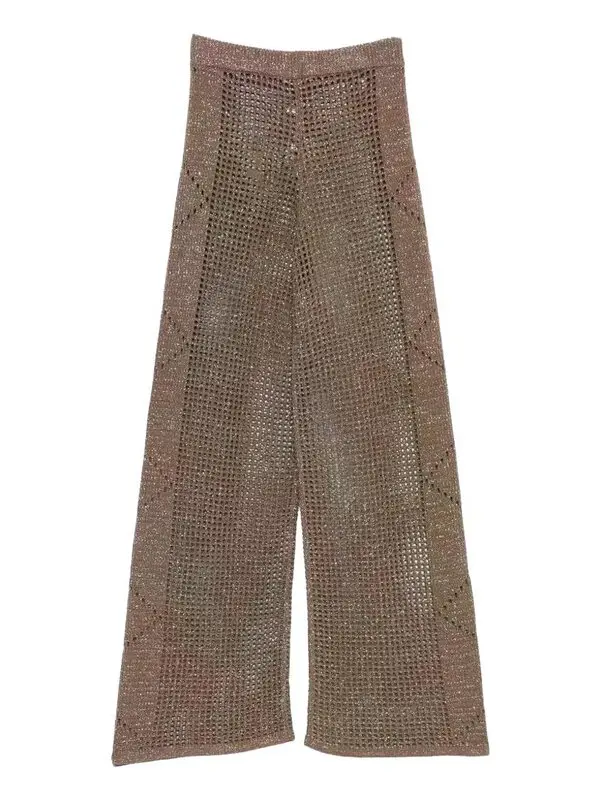MC2 SAINT BARTH Elga Crochet-knit Trousers - Brown