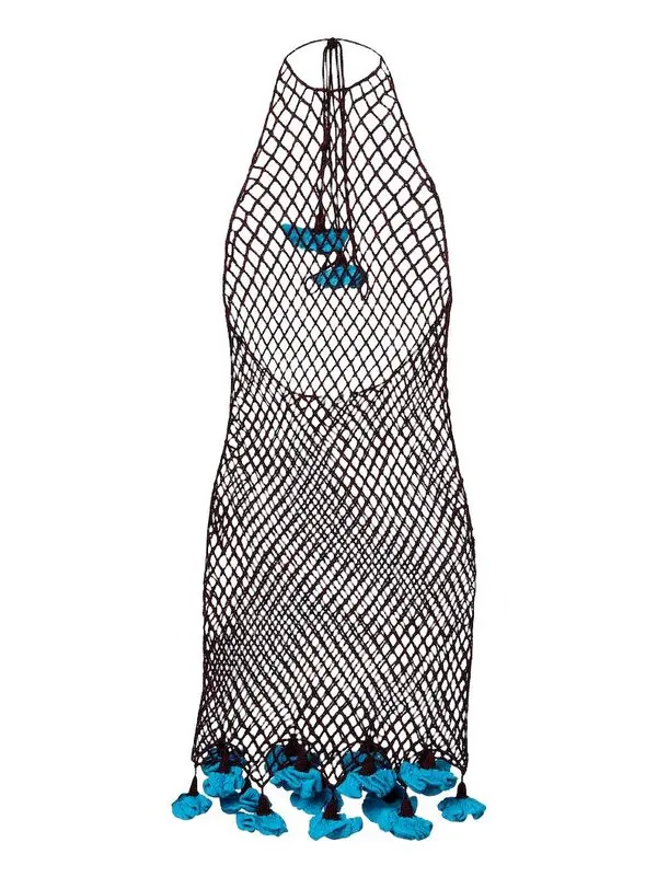 Alaïa Floral-appliqué Open-knit Cotton Minidress - Burgundy