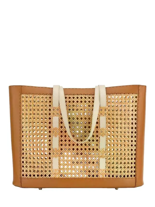 Tyler Ellis Jumbo Bristol Wicker-leather Tote Bag - Neutrals