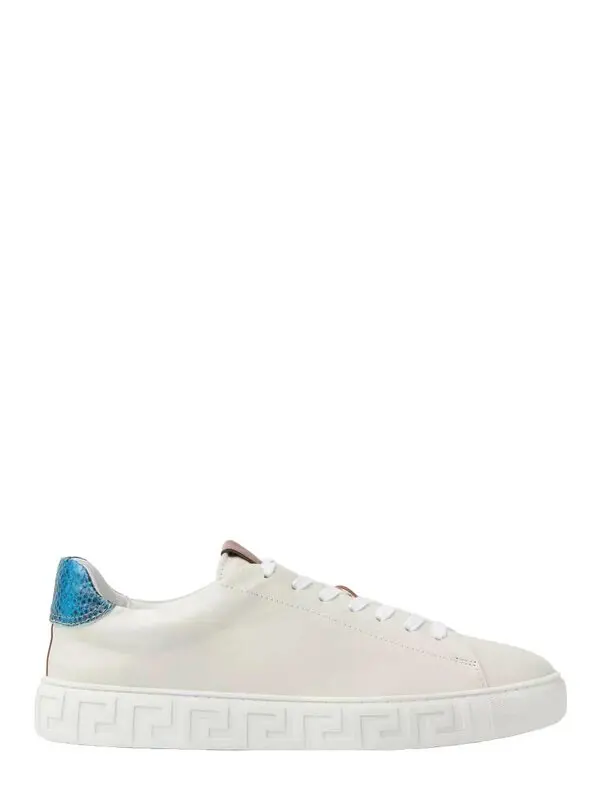 Versace Greca Leather Sneakers - White