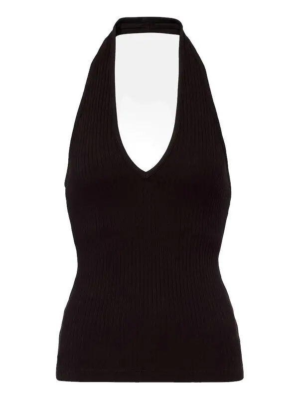 Citizens Of Humanity Thea Ribbed-knit Halterneck Top - Brown