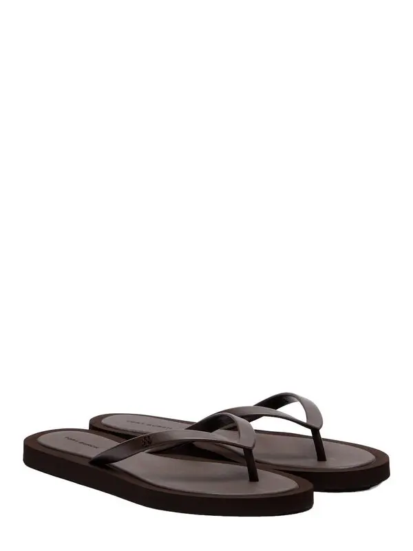 Tory Burch Kira T Monogram Thong Sandals - Brown