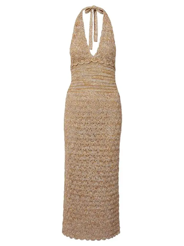Valentino Garavani Crochet Midi Dress - Beige