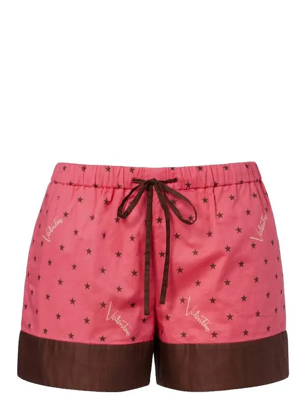 Valentino Garavani Printed Cotton Shorts - Pink