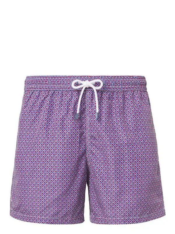 Fedeli Madeira Printed Swim Trunks - Burgundy