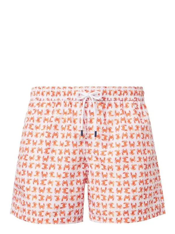 Fedeli Printed Swim Trunks - White