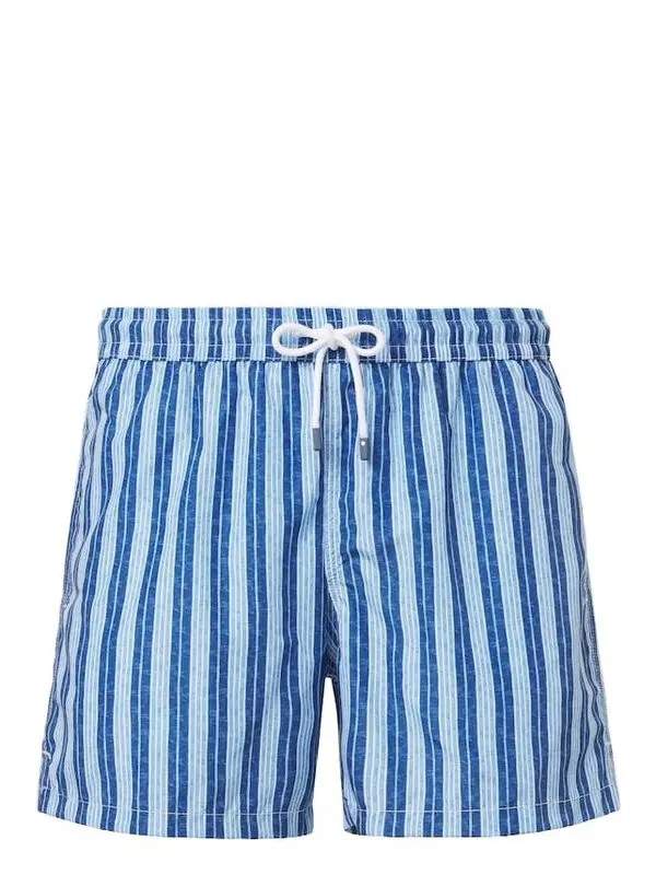 Fedeli Striped Swim Trunks - Blue