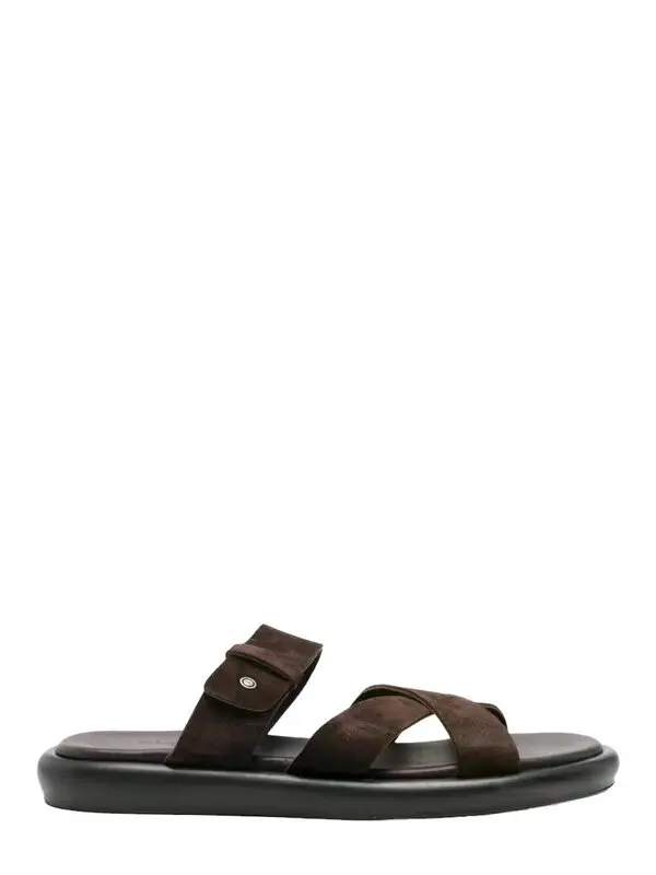 JOHN HARRISON Suede Crossover Sandals - Brown