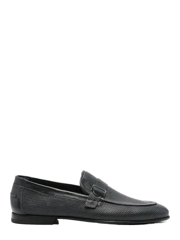 JOHN HARRISON Perforated Leather Loafers - Blue