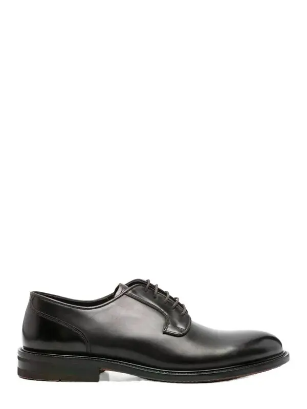 JOHN HARRISON Lace-up Leather Derby Shoes - Brown