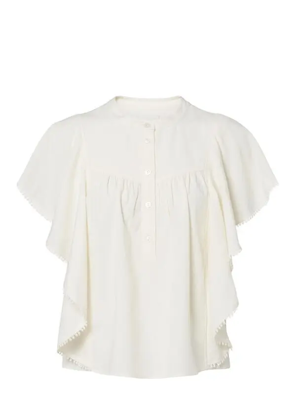 MARANT ETOILE Marlie Ruffled Crochet-trimmed Blouse - White