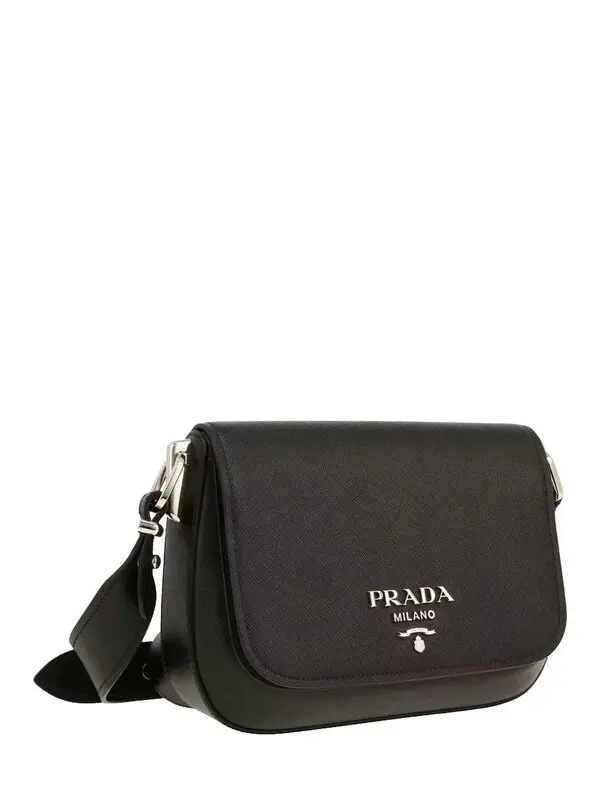 Prada Saffiano Leather Shoulder Bag - Black