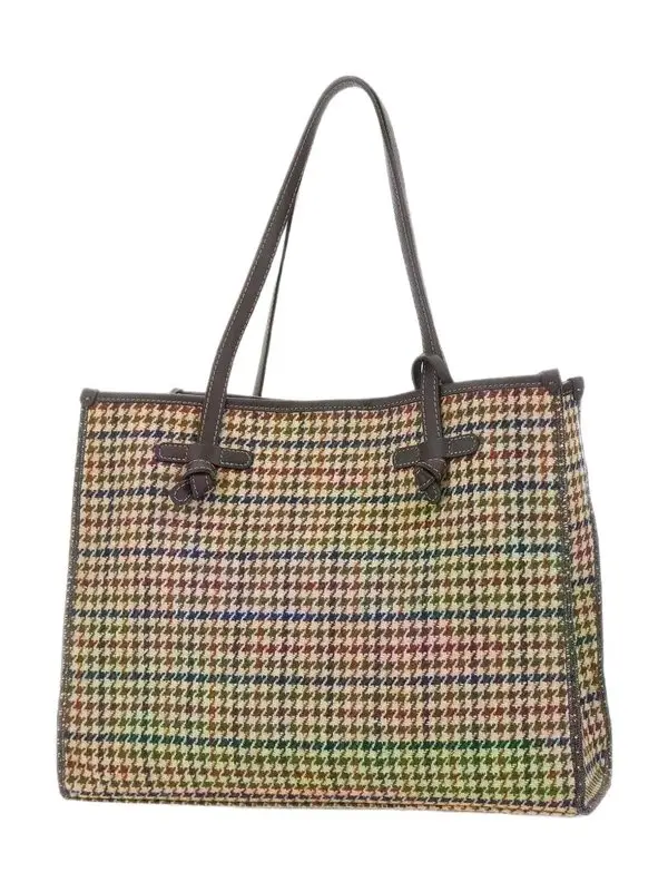 GIANNI CHIARINI Marcella Houndstooth Tote Bag - Neutrals
