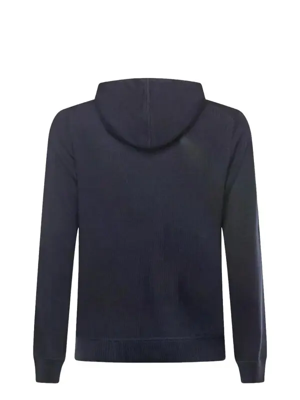 GALIANO Fine-knit Virgin-wool Hoodie - Blue