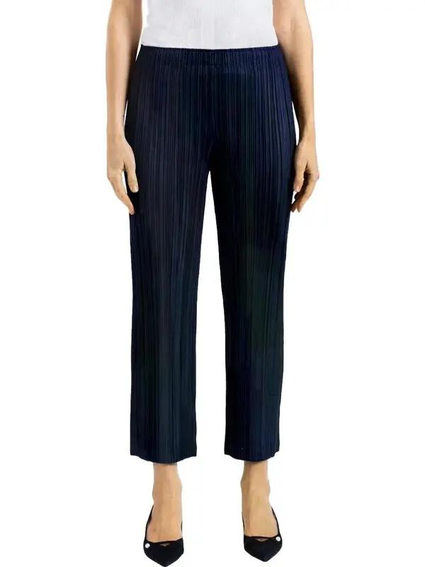 Issey Miyake Plissé Effect Straight-leg Trousers - Blue