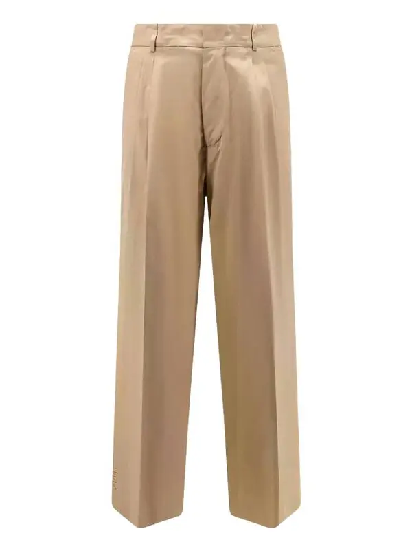 AMARANTO Pleated Wide-leg Trousers - Neutrals