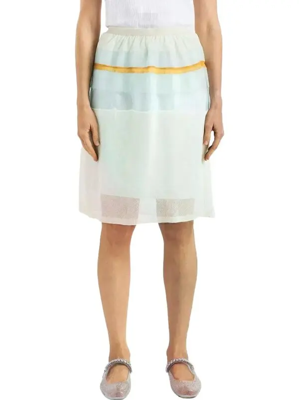 BIELO Stripe Detail Midi Skirt - Blue