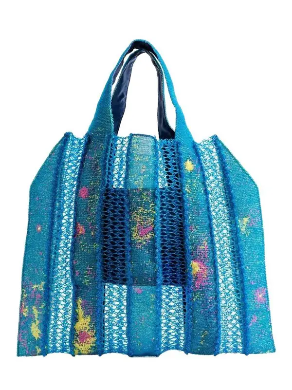 BIELO Openwork Knit Tote Bag - Blue
