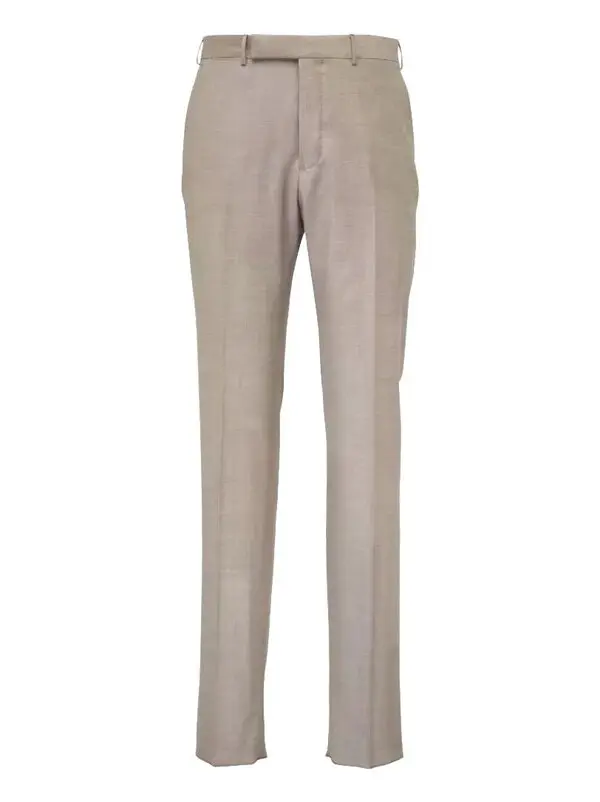 Zegna Tailored Pressed-crease Trousers - Neutrals