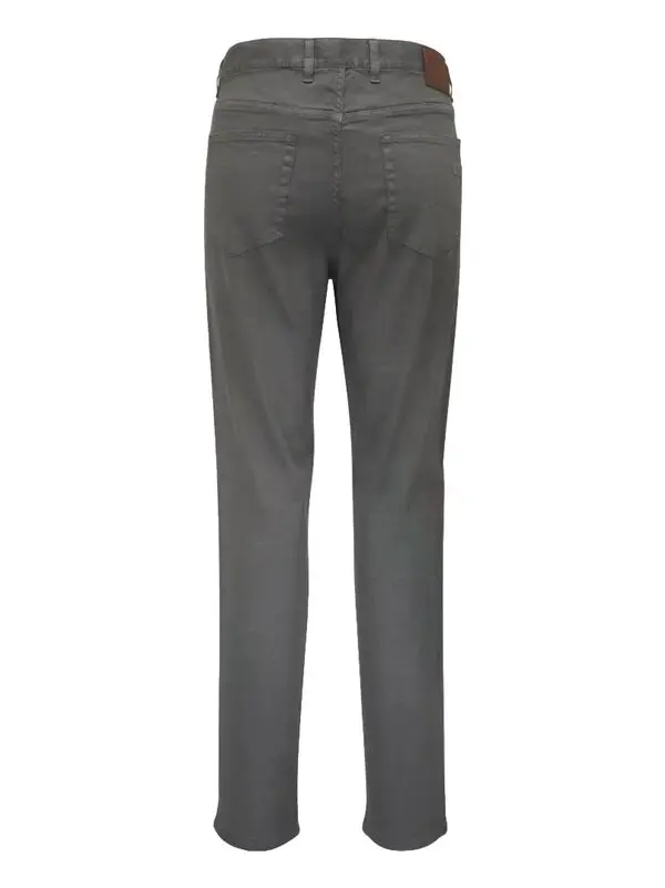 Zegna Logo-patch Straight Leg Trousers - Brown