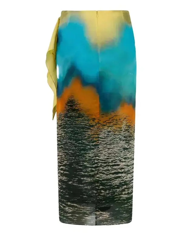 Silvia Tcherassi Viveka Knotted Printed Midi Skirt - Multicolour