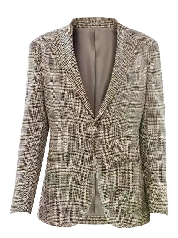 Corneliani Checked Single-breasted Blazer - Neutrals