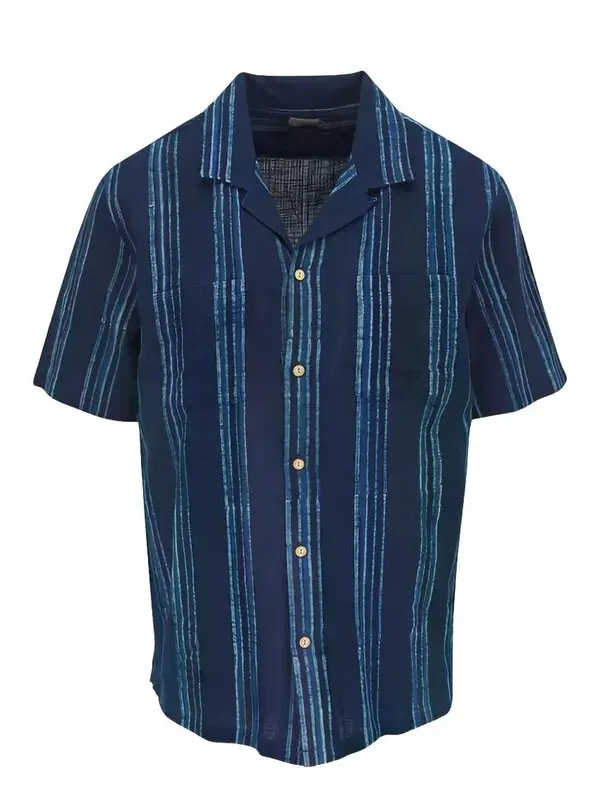 Faherty Brand Striped Short-sleeve Shirt - Blue