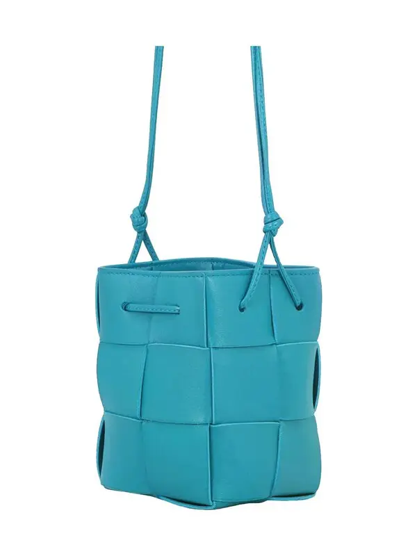 Bottega Veneta Mini Nappa Maxi Intrecciato Cassette Bucket Bag - Blue