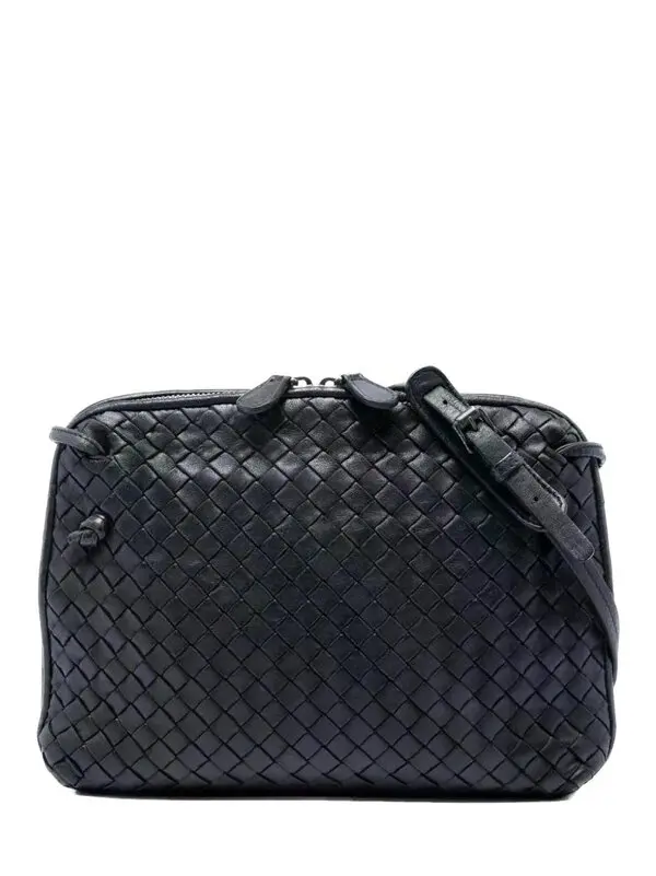 Bottega Veneta Nappa Intrecciato Nodini Crossbody Bag - Black