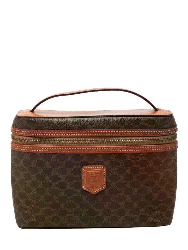 Celine Macadam Coated Canvas Vanity Bag - Brown