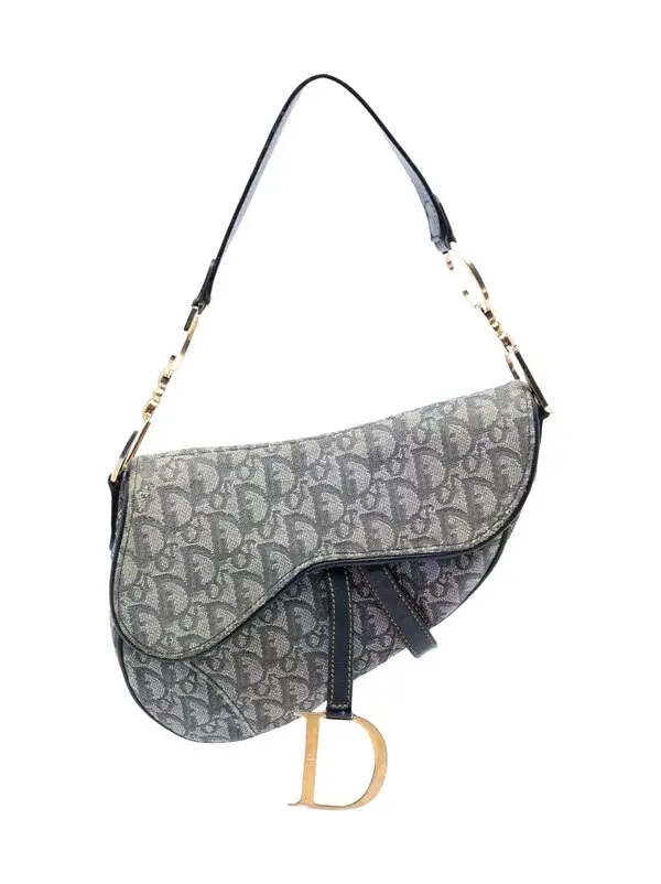 Dior Diorissimo Canvas Saddle Bag - Blue