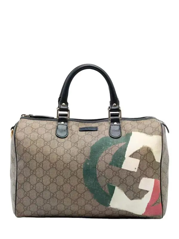 Gucci Gg Supreme Italian Flag Joy Boston Bag - Neutrals