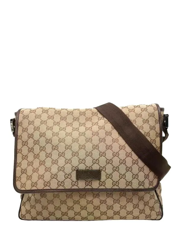 Gucci Gg Canvas Flap Messenger Bag - Neutrals