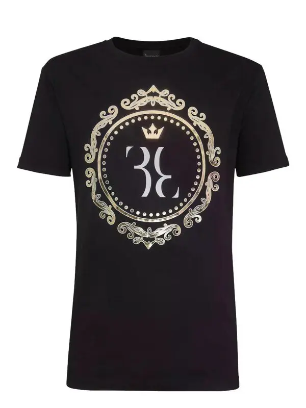 BILLIONAIRE Baroque-print Round-neck T-shirt - Black
