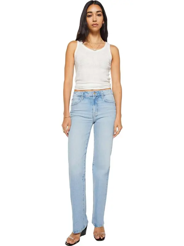 MOTHER The Kick It Fringe Benefits Jeans - Light Blue
