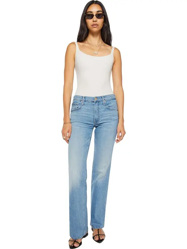 MOTHER The Bookie Sneak "chaos Came Knocking" Jeans - Light Blue