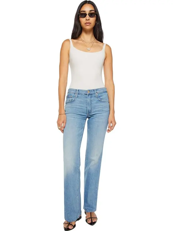MOTHER The Bookie Sneak "chaos Came Knocking" Jeans - Light Blue