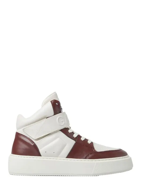 GANNI Sporty Cupsole High-top Sneakers - Burgundy/white