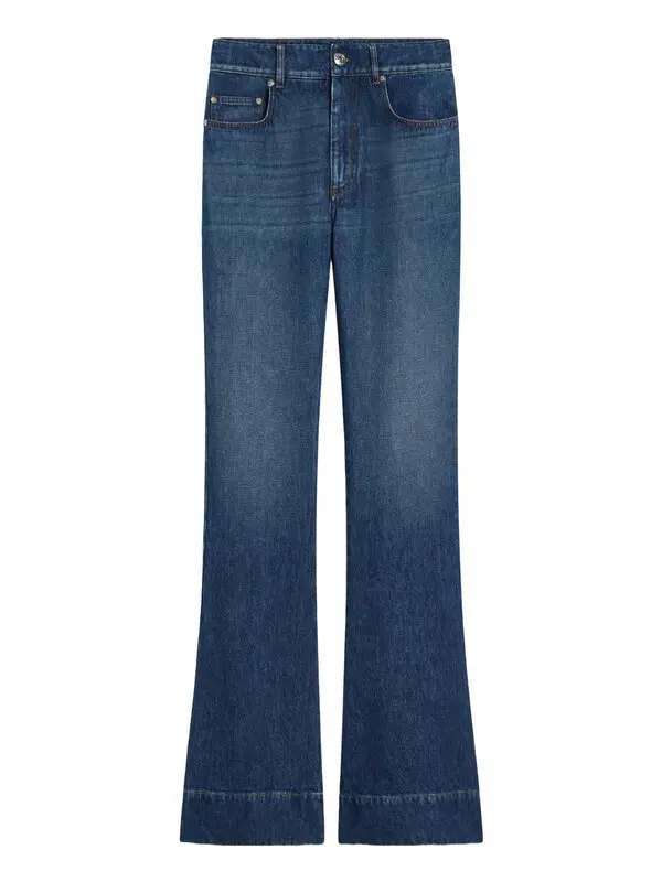Sportmax Logo Patch Flared Jeans - Midnight Blue