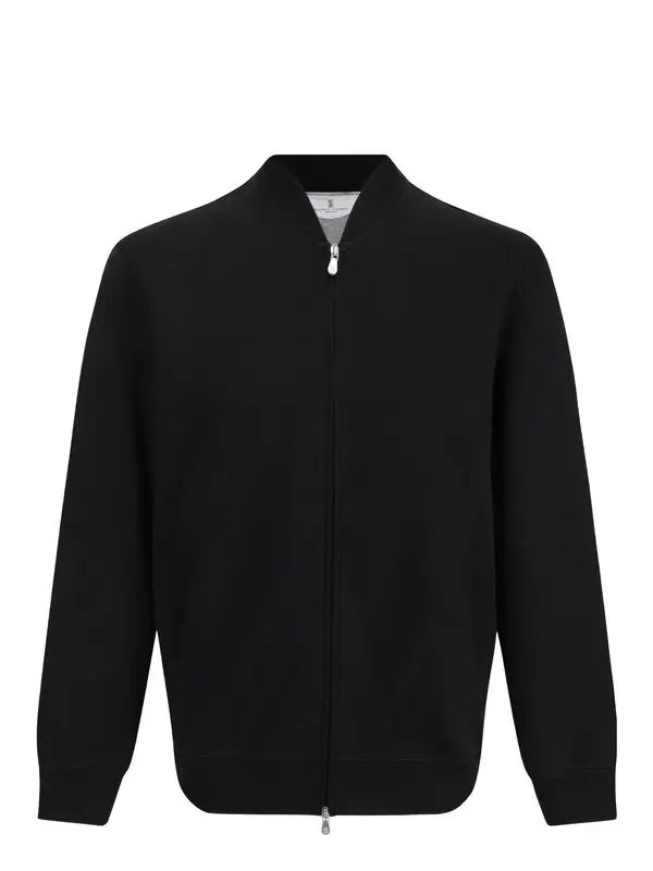 Brunello Cucinelli Long Sleeve Zip-up Sweatshirt - Black